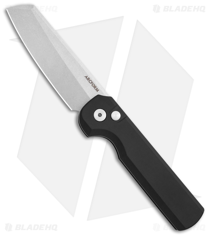 Arcform Slimfoot Automatic Knife Black Aluminum (3.125" Stonewash ...