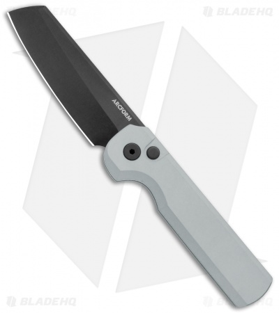 Arcform Slimfoot Automatic Knife Gray Aluminum (3.1" Black) - Blade HQ