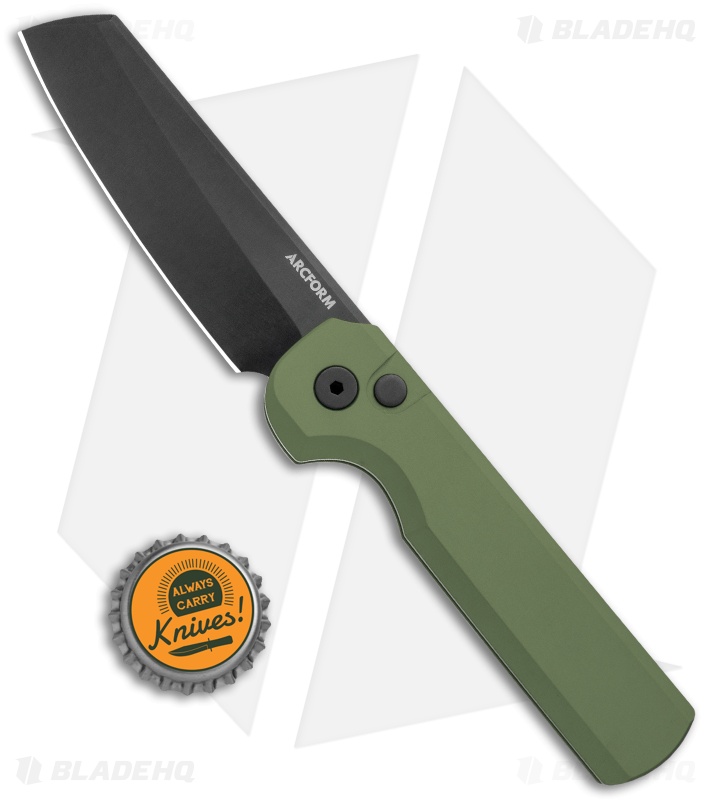 Arcform Slimfoot Automatic Knife Green Aluminum (3.1" Black) - Blade HQ