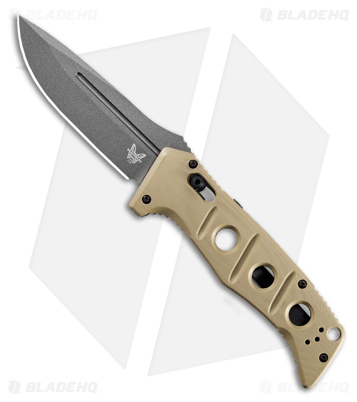 Benchmade Auto Adamas 2750GY-3 - Folding Knife | Tan + Gray | Blade HQ