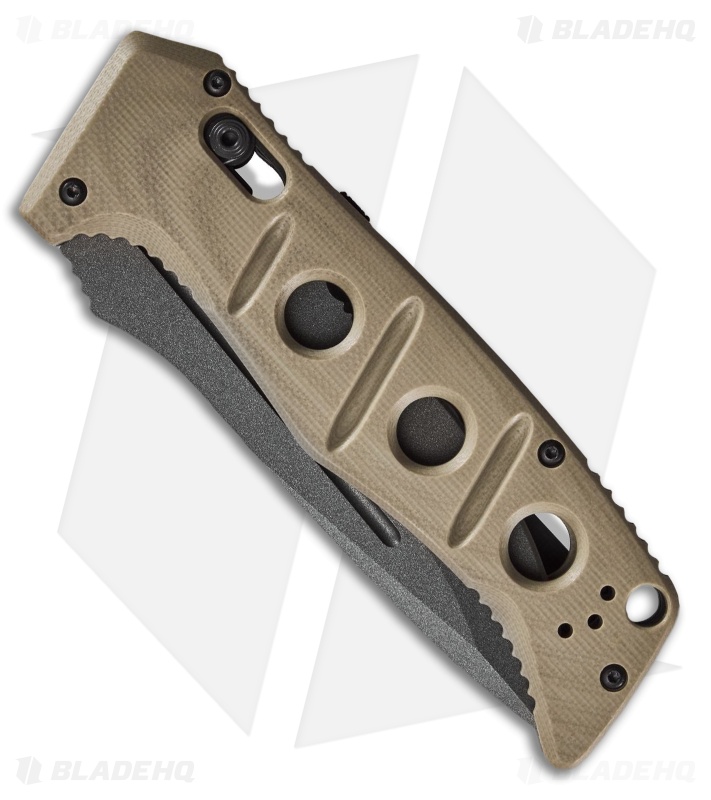 Benchmade Adamas 2750 Serrated Automatic Knife Tan & Gray