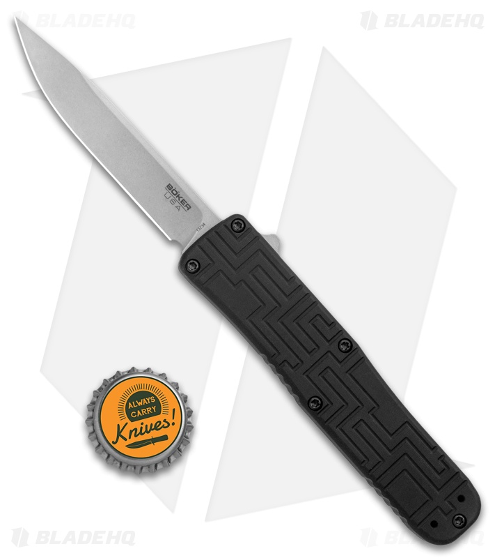 Boker USA OTF - Automatic Knife | Black + Stonewash | Blade HQ