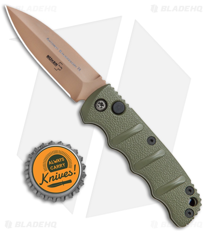 Boker Mini Kalashnikov Automatic Knife - 2.5" Copper + Green | Blade HQ