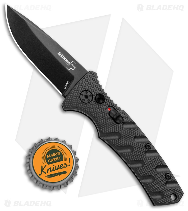 Boker Mini Strike Drop Point Auto Knife Black Blade HQ