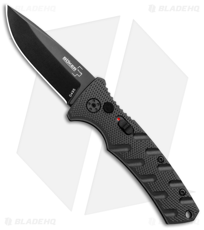 Boker Mini Strike Drop Point Auto Knife Black Blade HQ