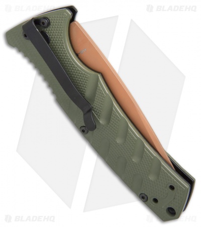 Boker Strike Desert Warrior Automatic Knife Green - Blade HQ