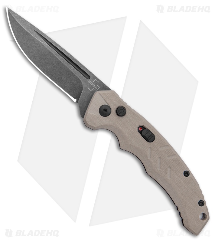 Boker Plus Intention II Automatic Knife Coyote G-10 (3.25" Black SW ...