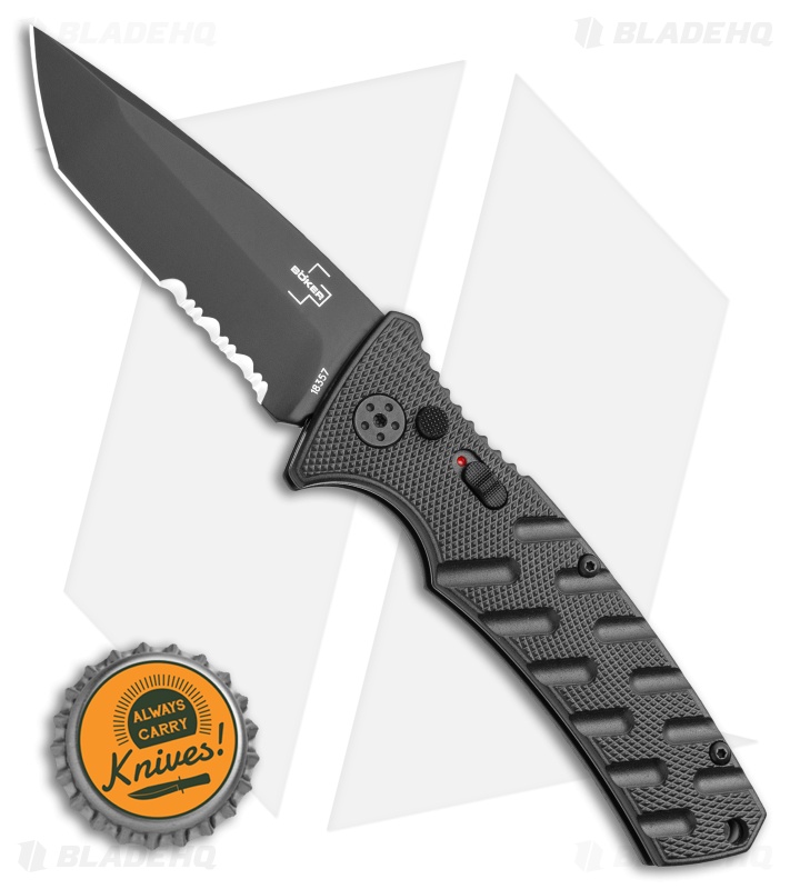 Boker Plus Strike Tanto Auto Knife | Black Serr | Blade HQ
