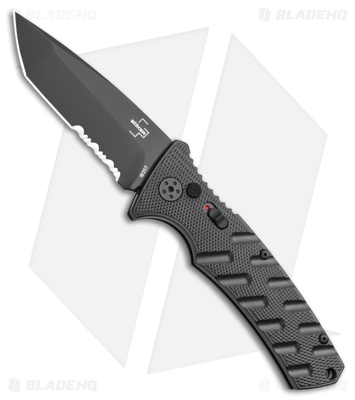 Boker Plus Strike Tanto Auto Knife | Black Serr | Blade HQ