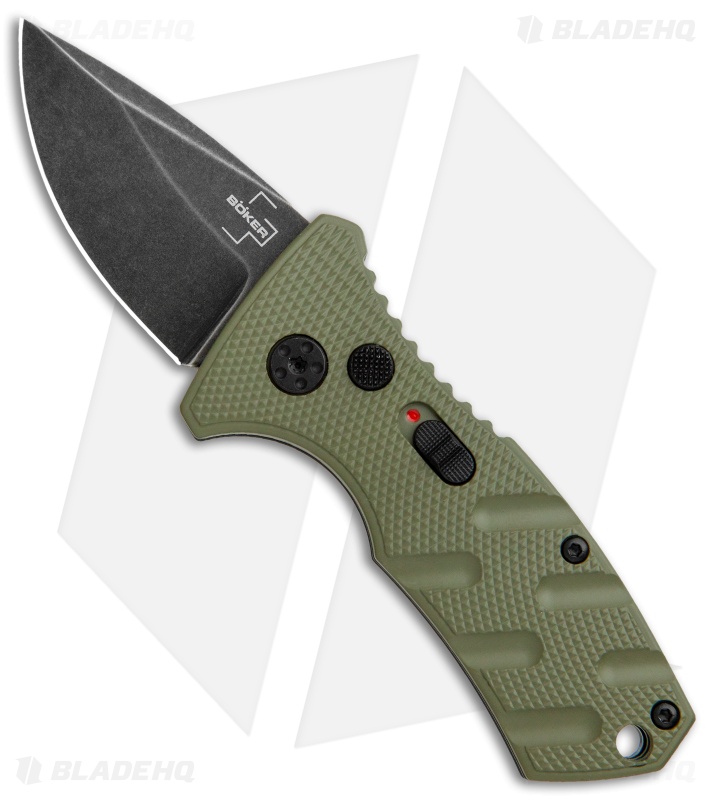 Boker Stubby Strike Auto Knife Green/Smokewash - Blade HQ