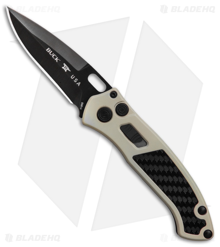 Buck Impact L.E. Legacy Automatic Knife Tan/Carbon Fiber (3.1" Black ...