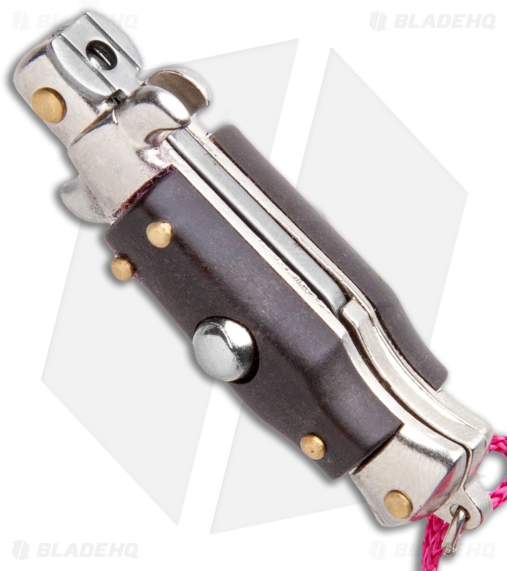 SKM Italian Stiletto Keychain Automatic Knife Brown/Pink (1.125" Satin ...