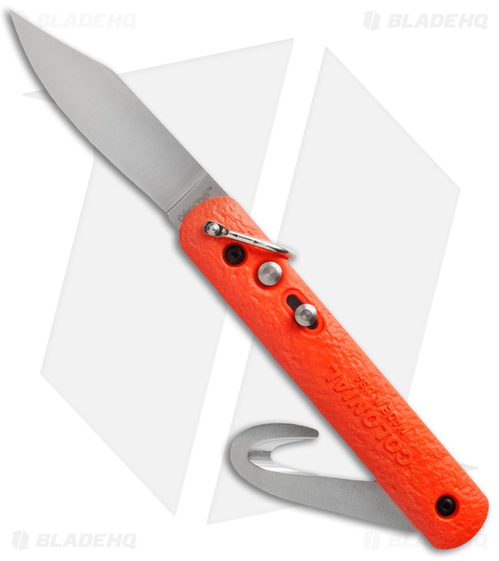 Colonial M-724 Orange Auto Rescue Knife w/Bail Loop (3" Satin) - Blade HQ