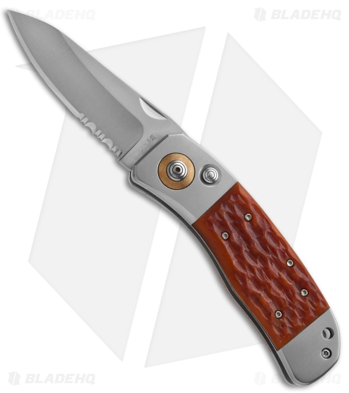 CRKT Lake's PAL Knife Manual Action Push Button (2.75" Satin Serr) 7243 ...