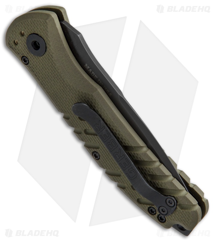 Gerber Propel Downrange Automatic Knife OD Green (3.5" Black) - Blade HQ