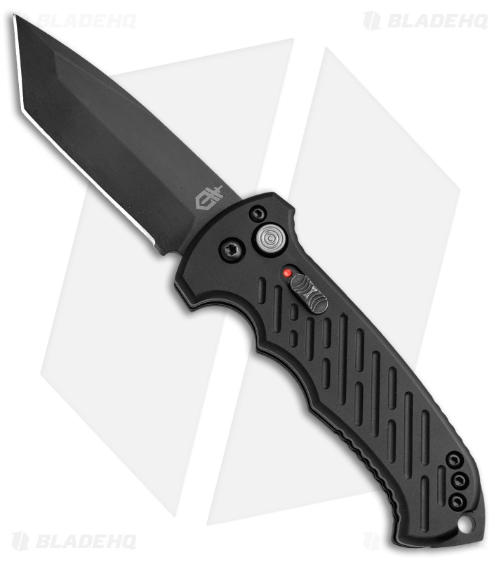 Gerber Auto 06 Tanto Automatic Knife Black Aluminum (3.7" Black) - Blade HQ
