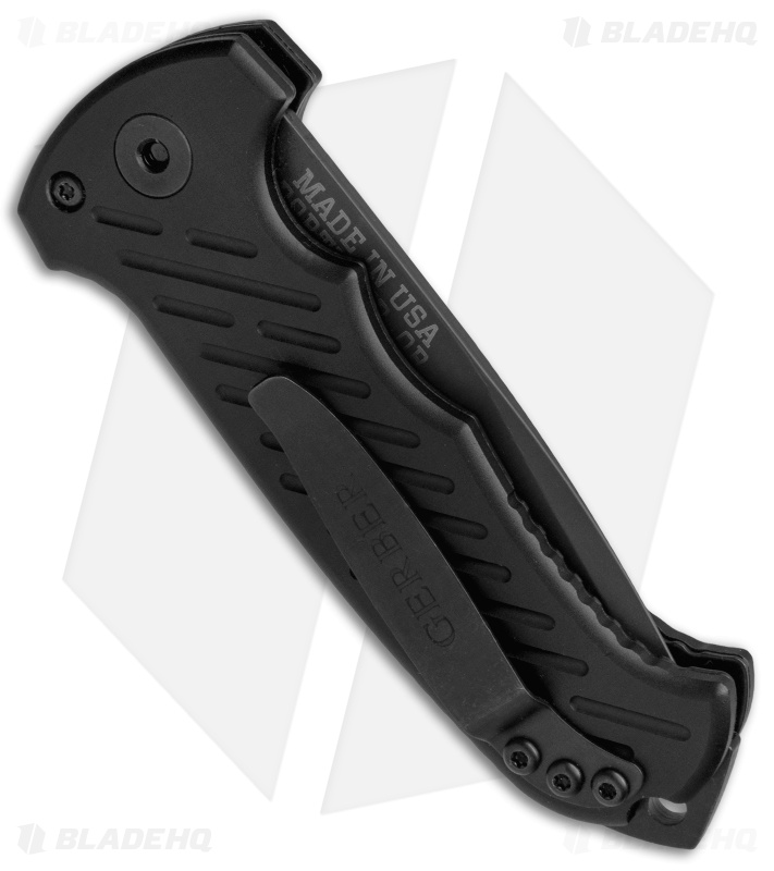Gerber Auto 06 Tanto Automatic Knife Black Aluminum (3.7" Black) - Blade HQ
