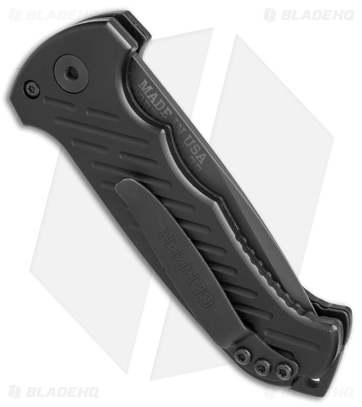 Gerber Auto 06 Automatic Knife S30V Drop Point (3.6" Black Serr) 0377 ...