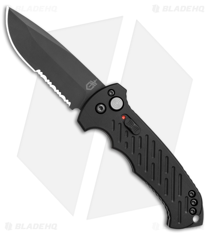 Gerber Auto 06 Automatic Knife S30V Drop Point (3.6" Black Serr) 0377 ...