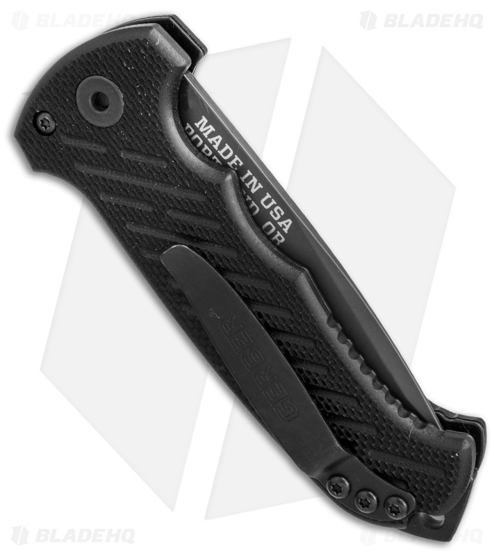 Gerber Auto 06 Tanto Automatic Knife Black G10 (3.6" S30V Black Serr ...