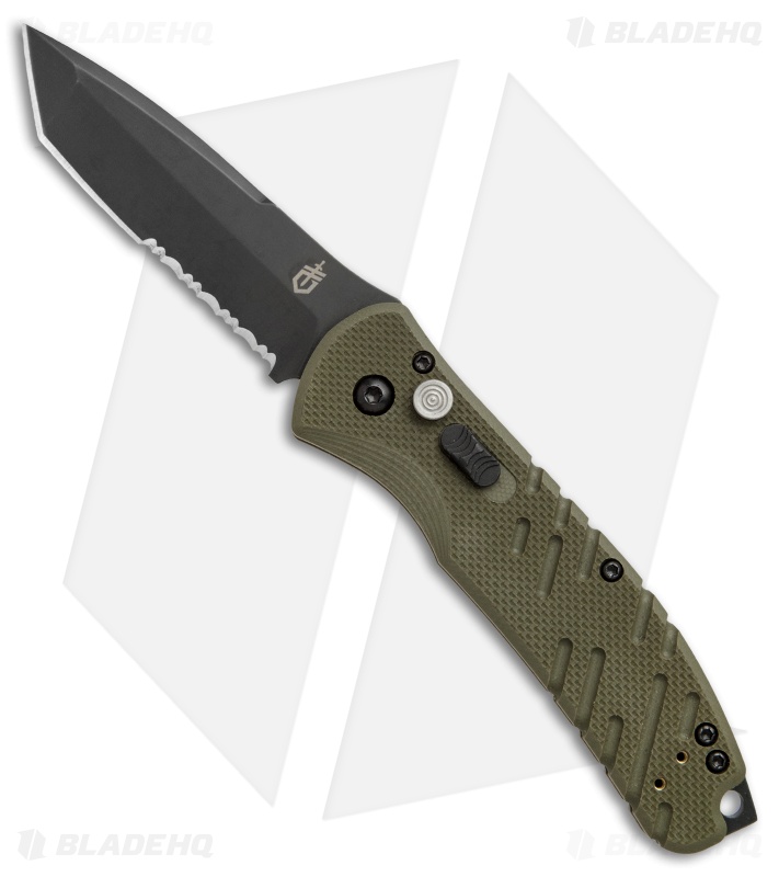 Gerber Propel Downrange Automatic Knife OD Green (3.5" Black Serr ...