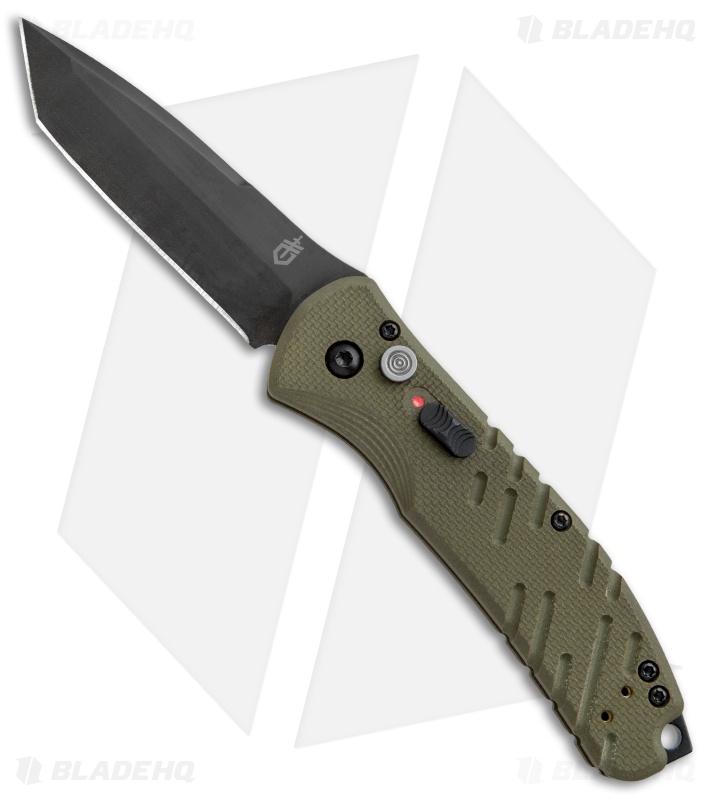 Gerber Propel Downrange Automatic Knife OD Green (3.5" Black) - Blade HQ