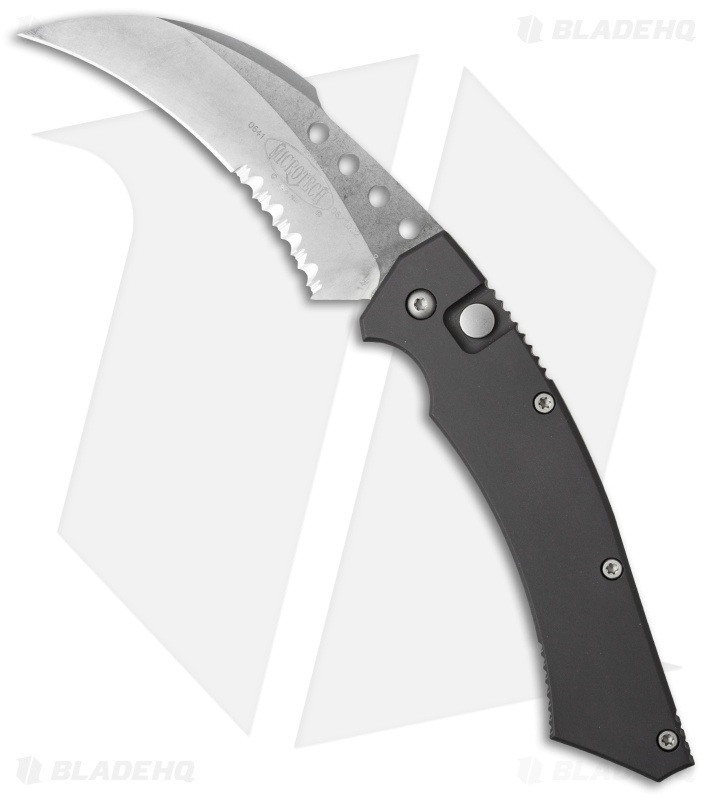 Microtech Hawk Automatic Knife (4" Stonewash Serr) 06/2002 #641 - Blade HQ