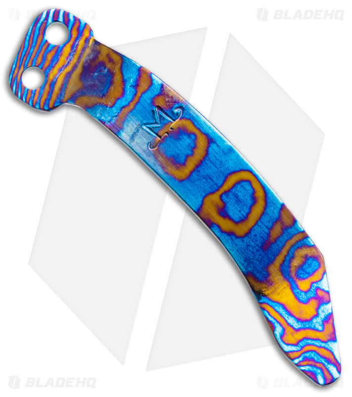 Maverick Customs | Blue Acid | Microtech Stitch Pocket Clip - Blade HQ