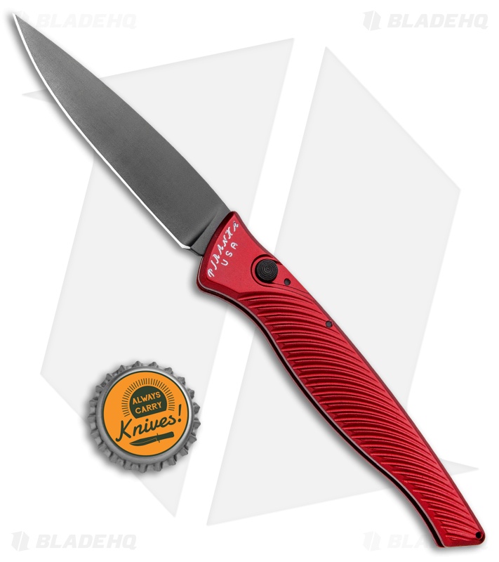 Piranha DNA Automatic Knife Red Tactical (3.25" Black) - Blade HQ