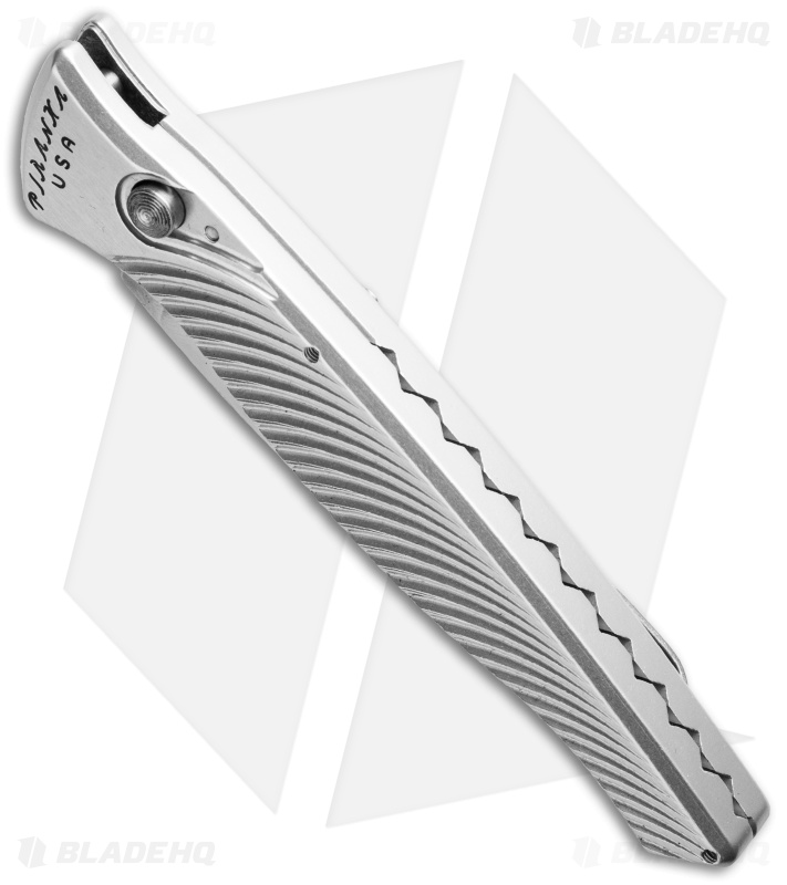 Piranha DNA Automatic Knife Silver (3.25" Mirror Serr) - Blade HQ