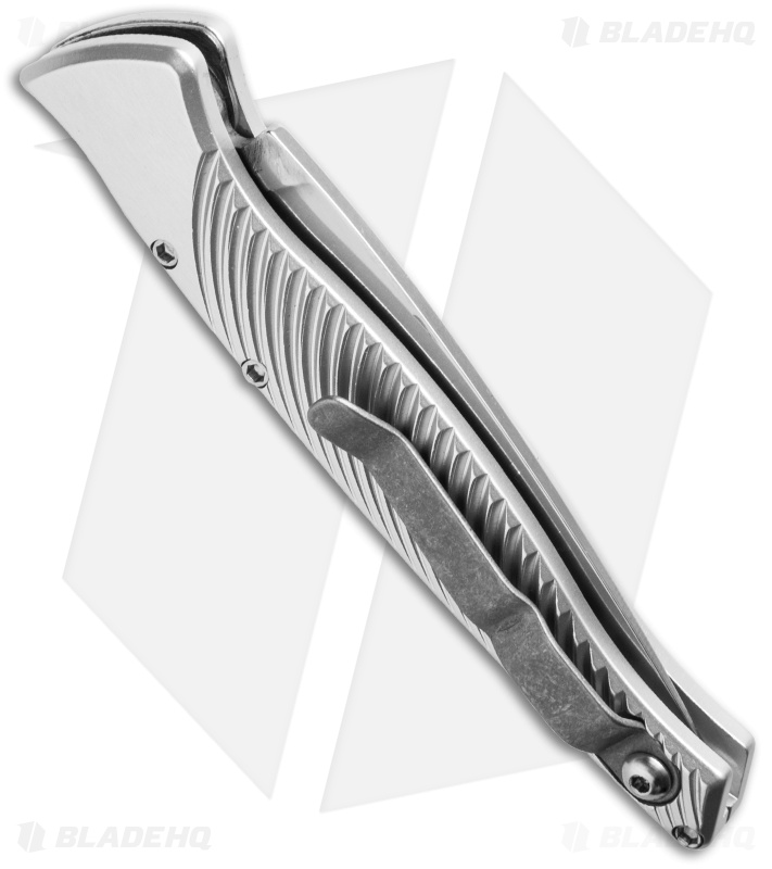 Piranha DNA Automatic Knife Silver (3.25" Mirror Serr) - Blade HQ