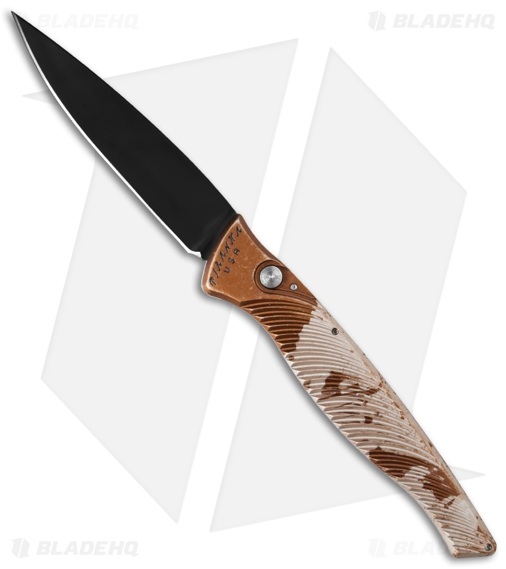 Piranha DNA Automatic Knife Desert Camo Tactical (3.25" Black) - Blade HQ