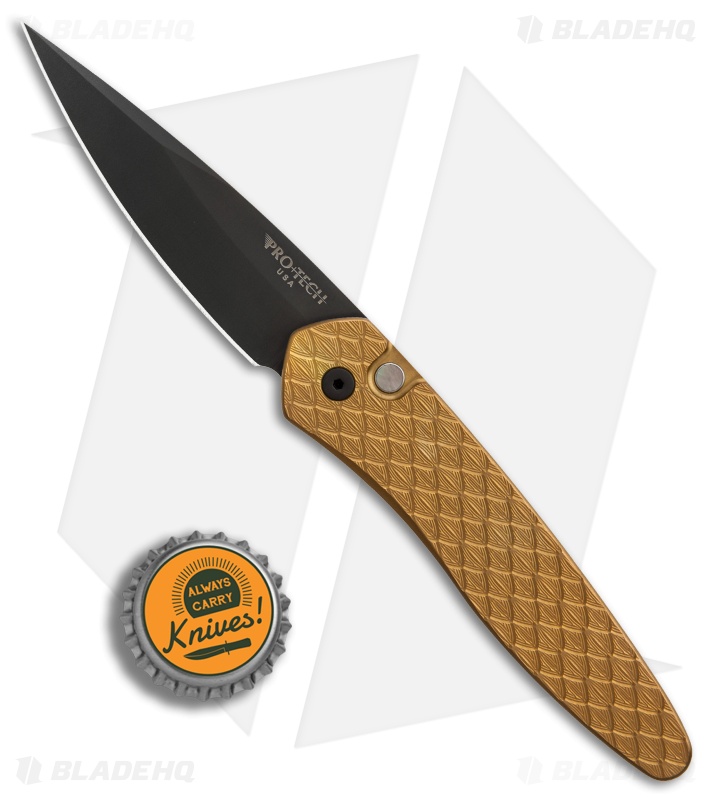 Pro-Tech Newport Custom Automatic Knife Copper Rose Steel (3" Black ...