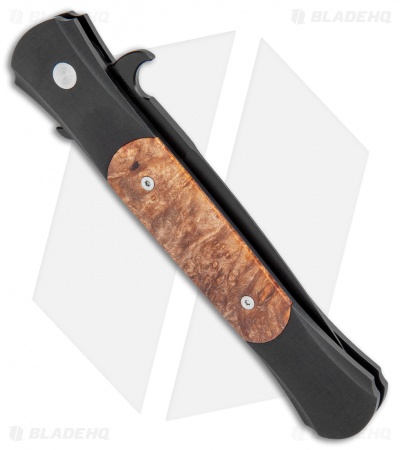Pro-Tech Knives Large Don Knife Maple Burl (4.5" Black) 1907 - Blade HQ