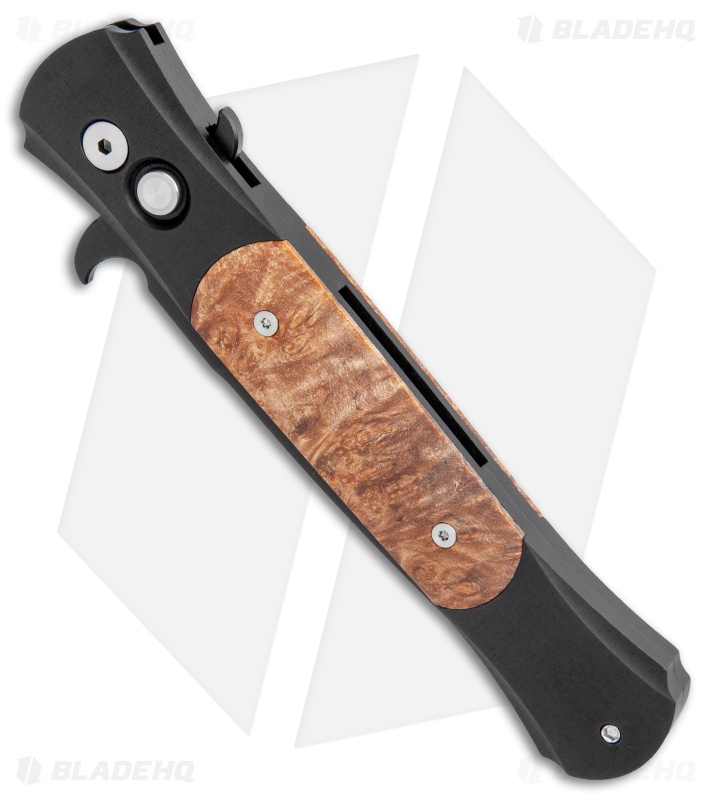 Pro-Tech Knives Large Don Knife Maple Burl (4.5" Black) 1907 - Blade HQ