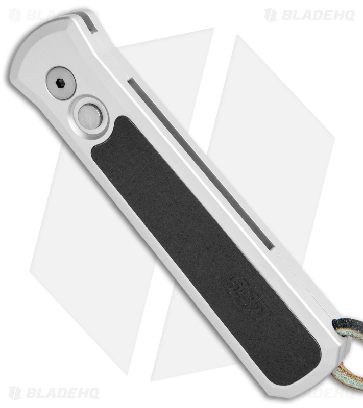 Pro-Tech GSD Godson Automatic Knife Silver/Black Leather (3.15" Satin ...