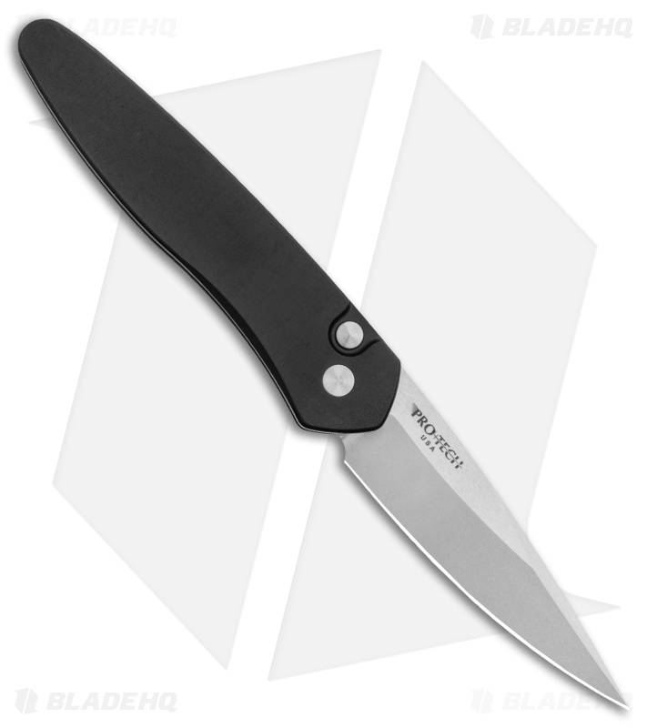 Pro-Tech Newport - Auto Switchblade Knife | Black + SW | Left Hand