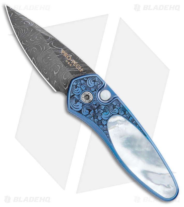 Pro-Tech Sprint Ultimate Custom Knife Blue Ti/Mother of Pearl (1.95 ...