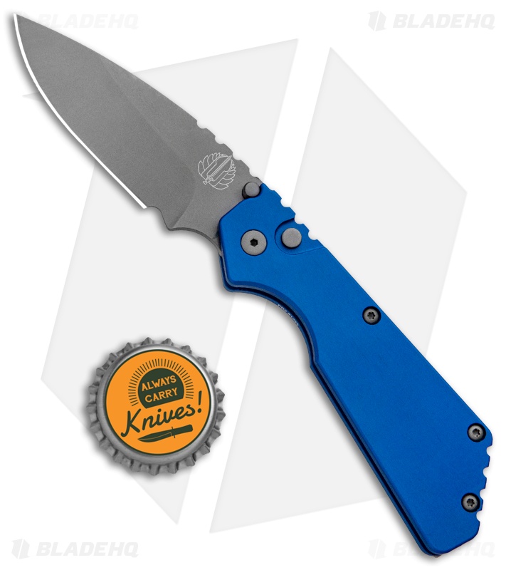 Strider + Pro-Tech PT - Automatic Knife | Blue + Blasted | Blade HQ