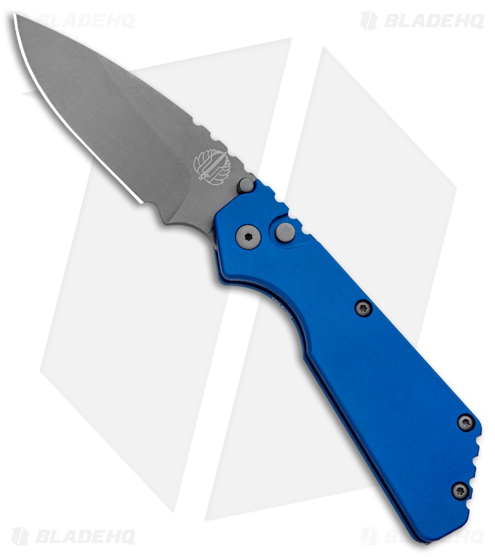 Strider + Pro-Tech PT - Automatic Knife | Blue + Blasted | Blade HQ