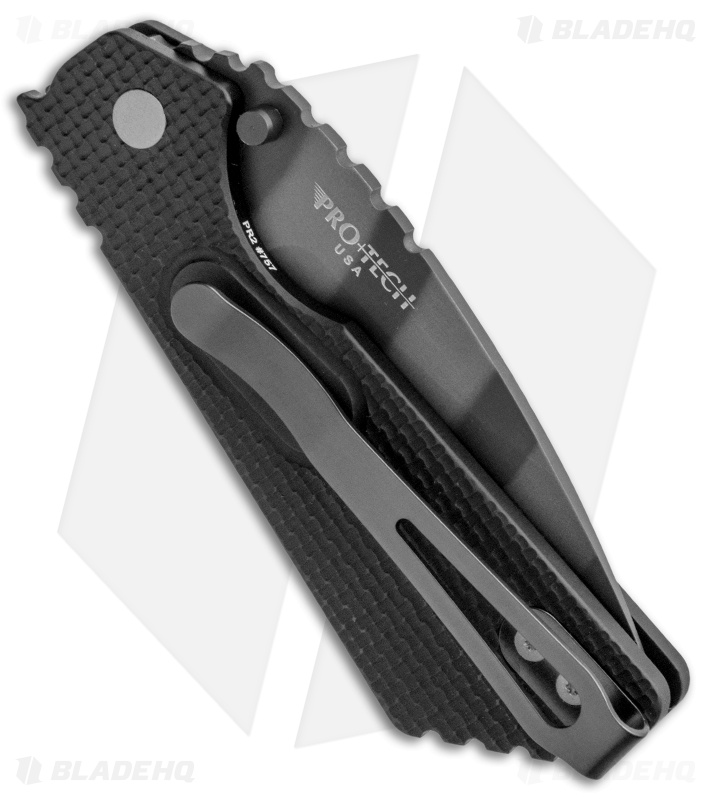 Strider + Pro-Tech PT | Automatic Knife | Knurled Black + Tiger Stripe