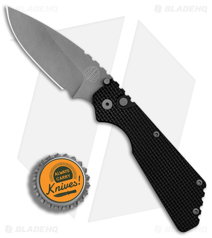 Pro-Tech Strider PT Knife - Auto Switchblade | Knurled Black + Bead Blast