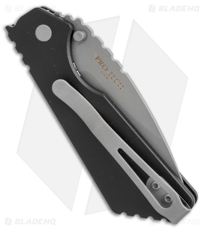 Pro-Tech + Strider PT - Auto Switchblade | Black + Bead Blast | Blade HQ
