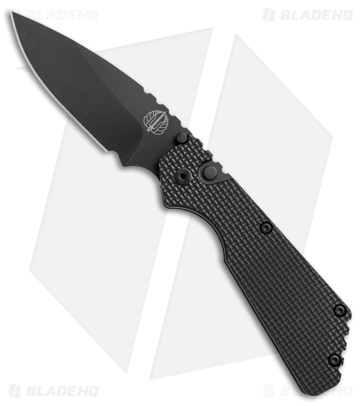 Strider + Pro-Tech PT Automatic Knife Knurled Black (2.75" Black ...