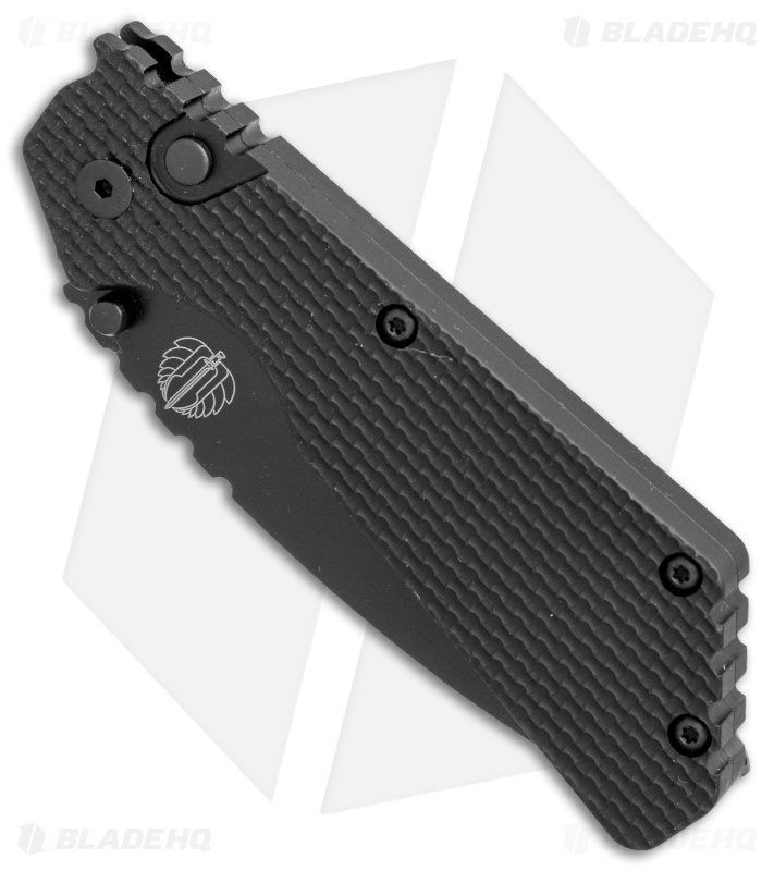 Strider + Pro-Tech PT Automatic Knife Knurled Black (2.75" Black ...