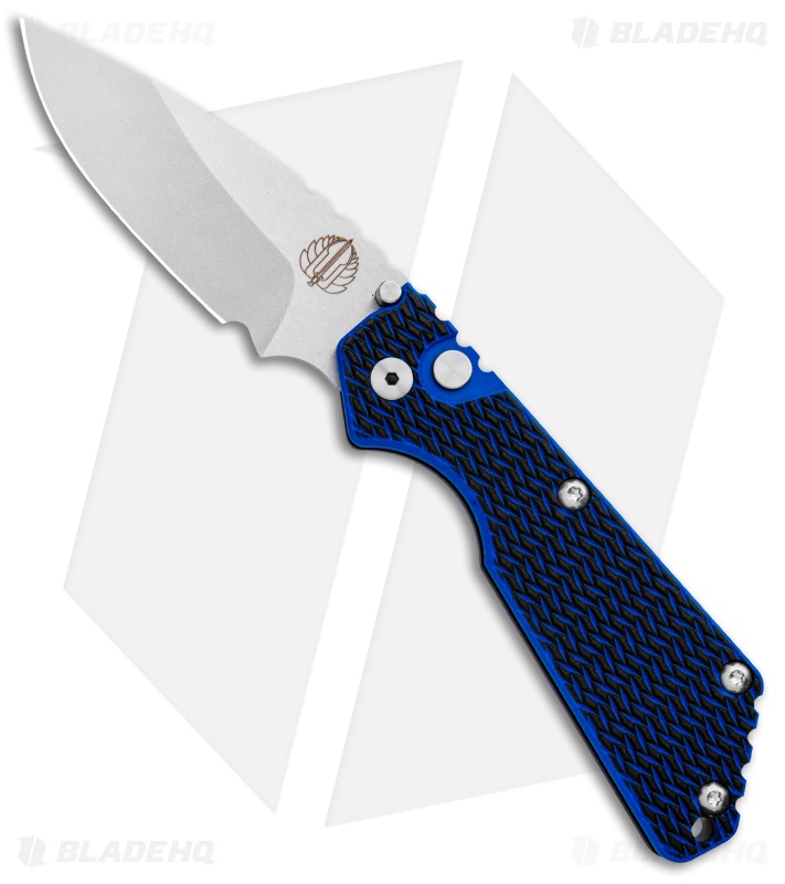 Strider + Pro-Tech SnG Automatic Knife Blue/Black G-10 (3.5" Stonewash ...