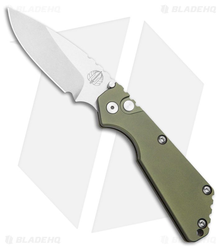 Protech Strider SnG Knife - Automatic Switchblade | Green + Stonewash