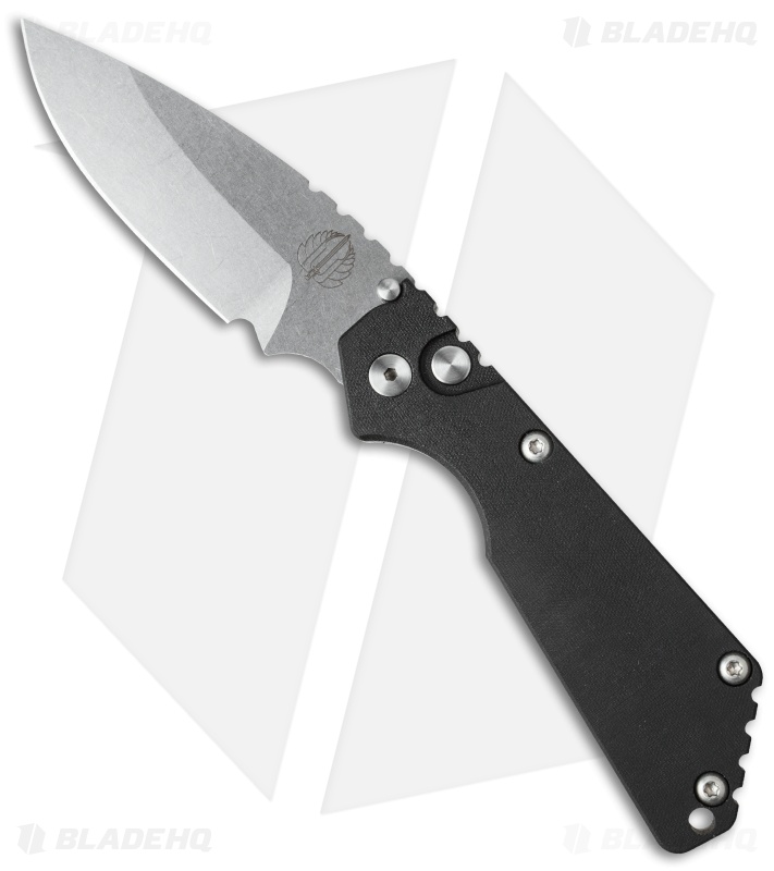 Strider + Pro-Tech SnG Automatic Knife Double Black Micarta (3.5 ...