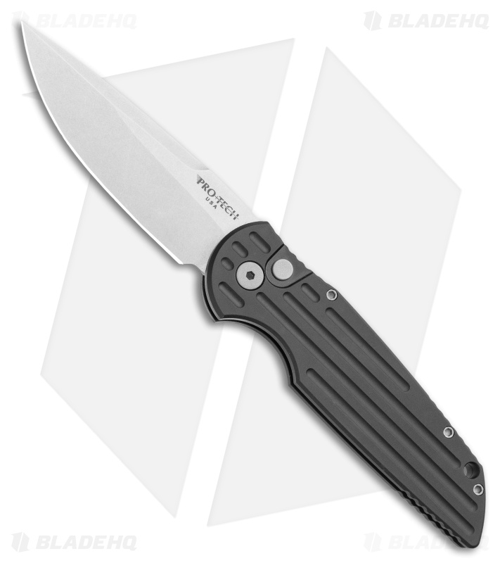 Pro-Tech TR-3 Knife - Auto | Black + Stonewash | Blade HQ