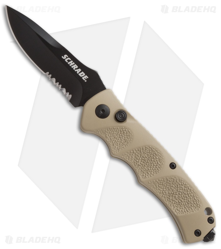 Schrade Extreme Survival Spear Point Automatic Knife Tan (3.25" Serr ...
